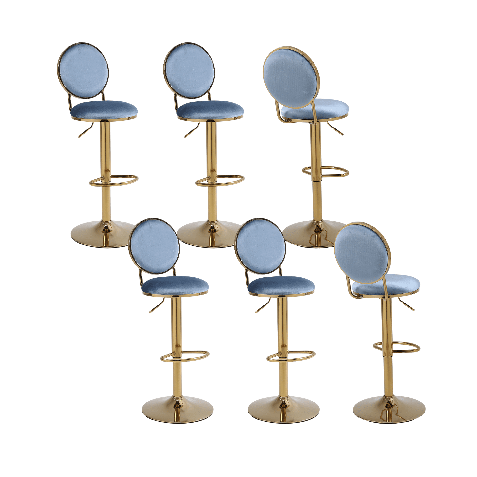 25-33 Inch Velvet Counter Height Dining Chairs, Adjustable Swivel ...