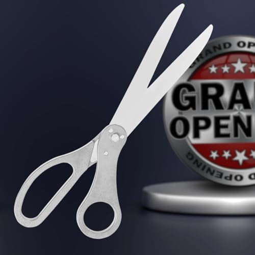 25" Giant Ribbon Cutting Scissors Silver — Heavy Duty Extra Large Grand ...