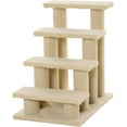 25" 4-Step Multi-Level Carpeted Cat Scratching Post Pet Stairs - Cream ...