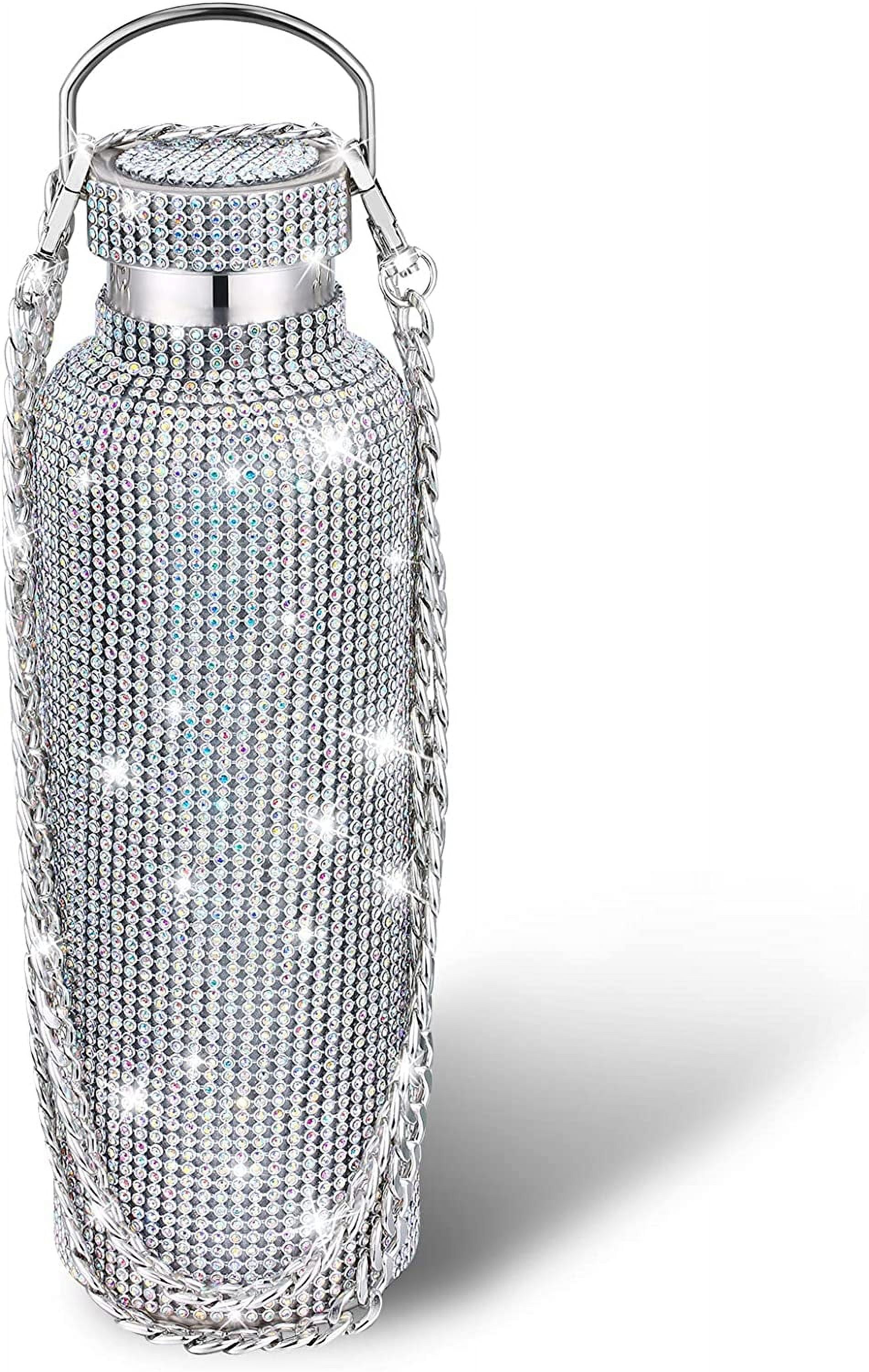 25.4 oz Diamond Water Bottle, Bling Rhinestone Stainless Steel Thermal ...