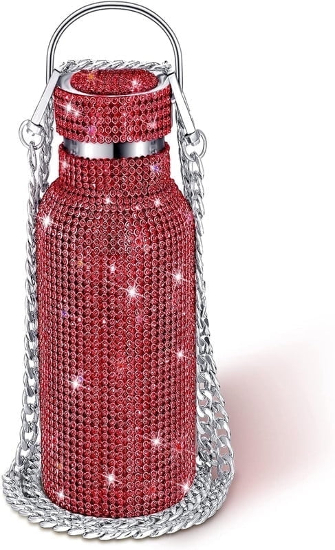 25.4 oz Diamond Water Bottle, Bling Rhinestone Stainless Steel Thermal ...