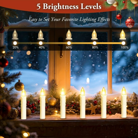 25/40pcs Flameless LED Taper Candles with Remote Timer - Clip-on ...