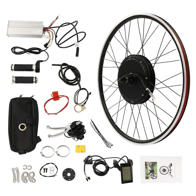 25'' 48V 1200W 700cc Ebike Conversion Kit Bike Front Wheel LCD Electric ...