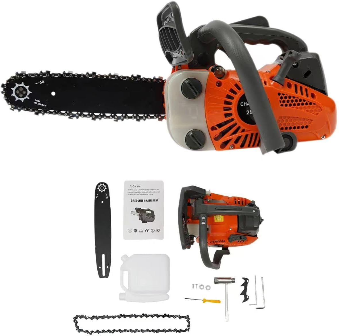 25.4CC 2 Stroke Gas Powered Chainsaws, 11.8Inch Gas Chainsaw Top Handle ...