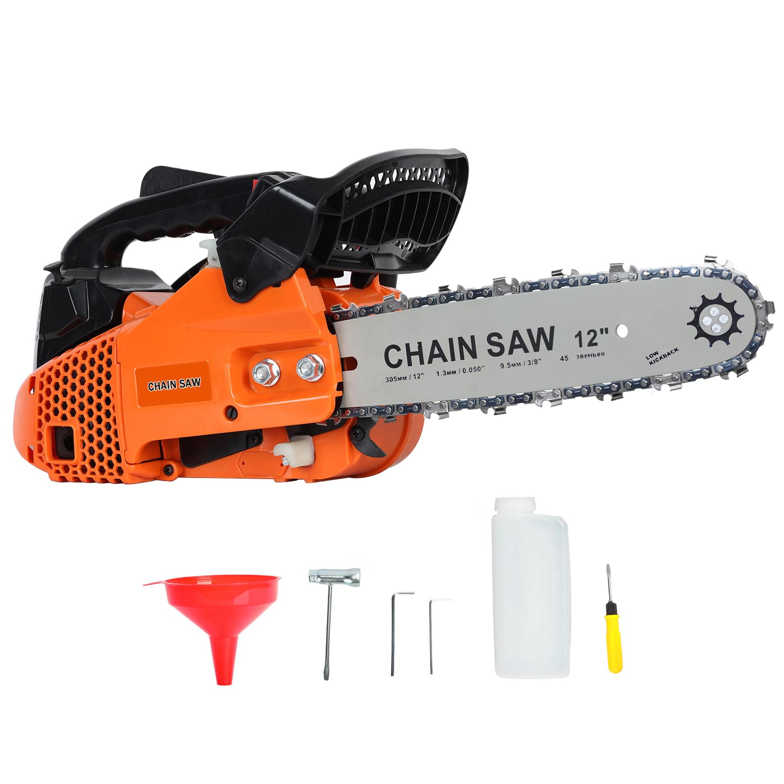 25.4cc Gas Powered Chainsaw 12 Inch Top Handle Chainsaw Cordless ...