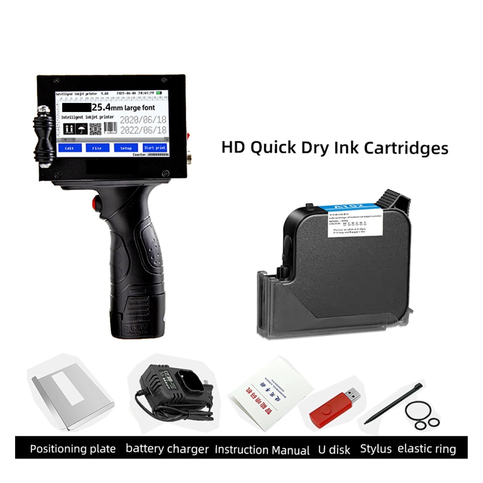 25.4mm One-inch Handheld Inkjet Printer Portable Production Date LOGO ...