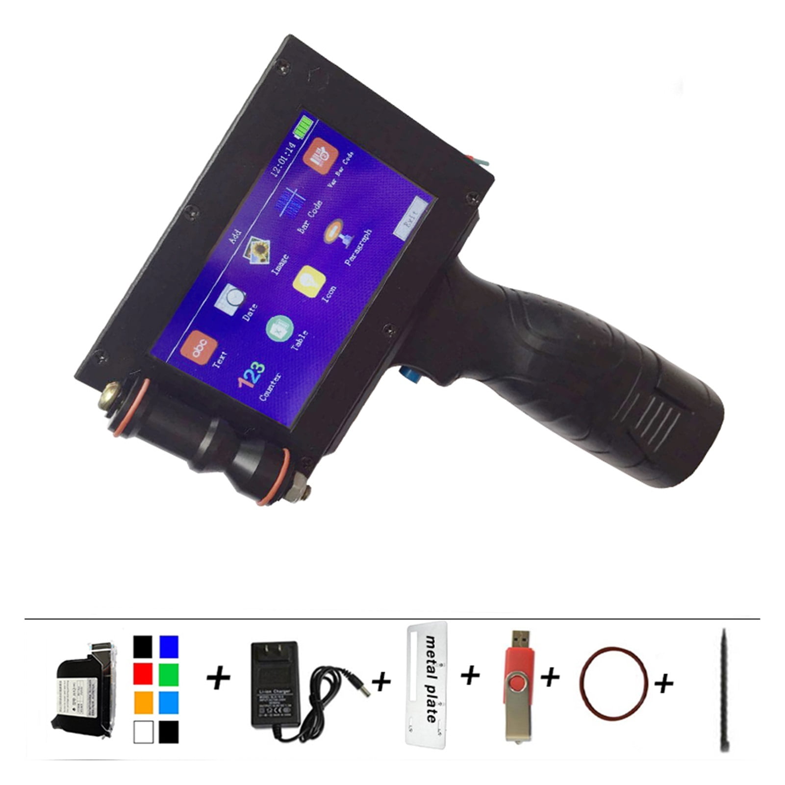 25.4mm QR Bar Batch Code Variable Date Variable Number Logo Expiry Date Lable Portable Hand Jet ...