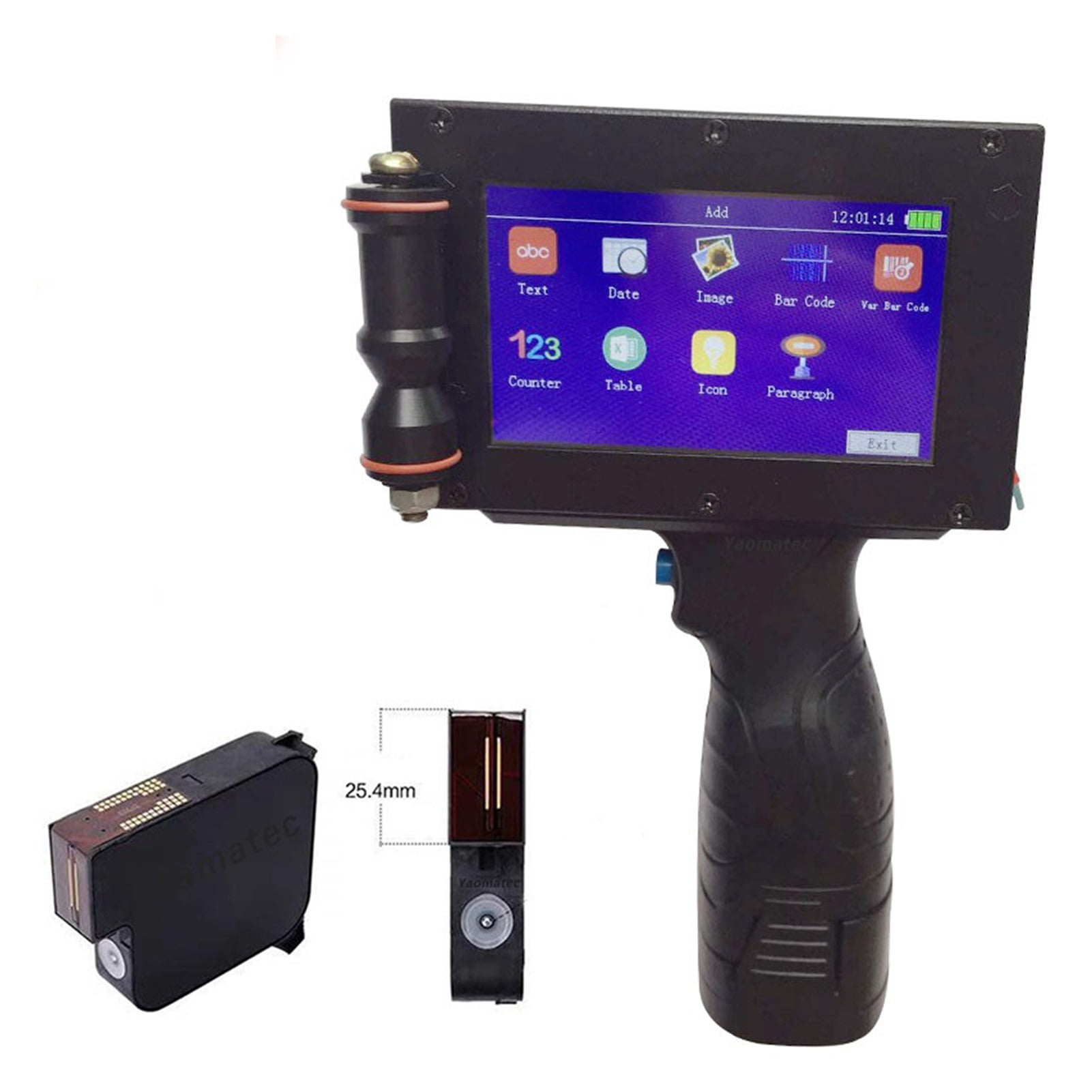 25.4mm QR Bar Batch Code Variable Date Variable Number Logo Expiry Date Lable Portable Hand Jet ...