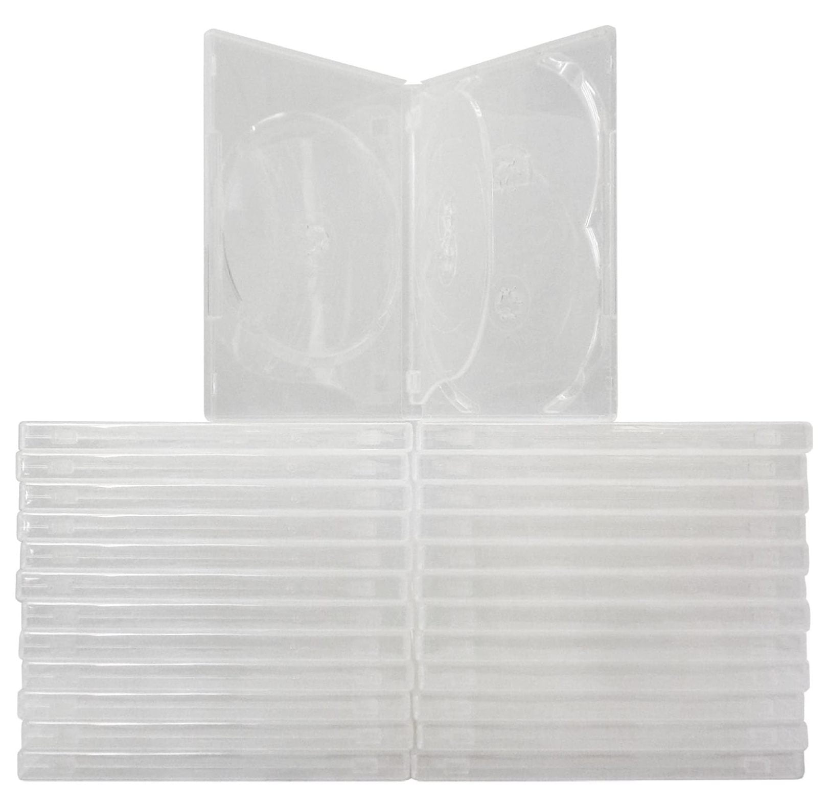 (25) 5-Disc Capacity Super Clear 14MM Empty Replacement Cases with Wrap ...