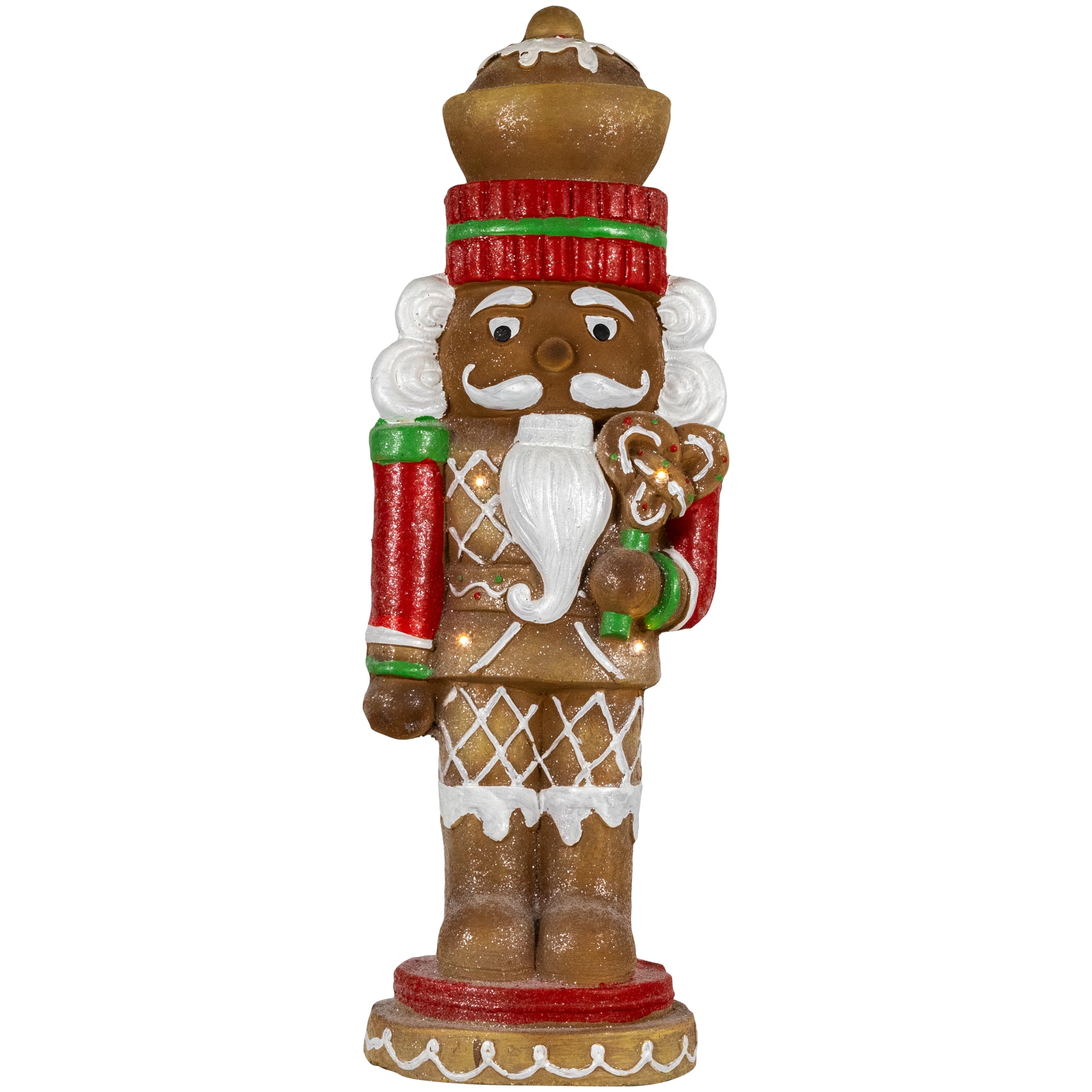 25.5" LED Lighted Gingerbread Nutcracker Tabletop Christmas Figurine ...