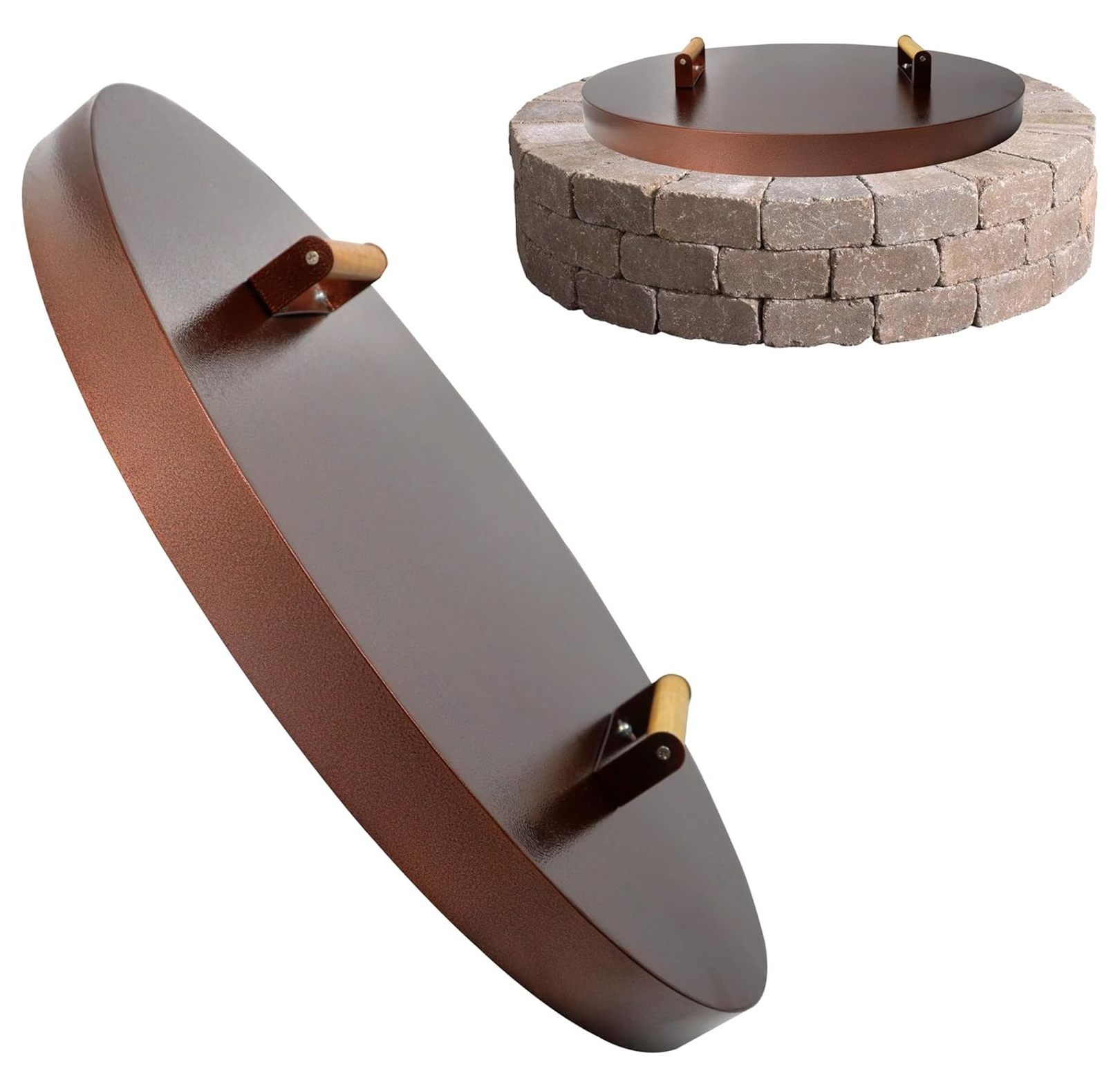 25.5” Round Lid – Powder Coated cover round metal for Outdoor Fireplace ...