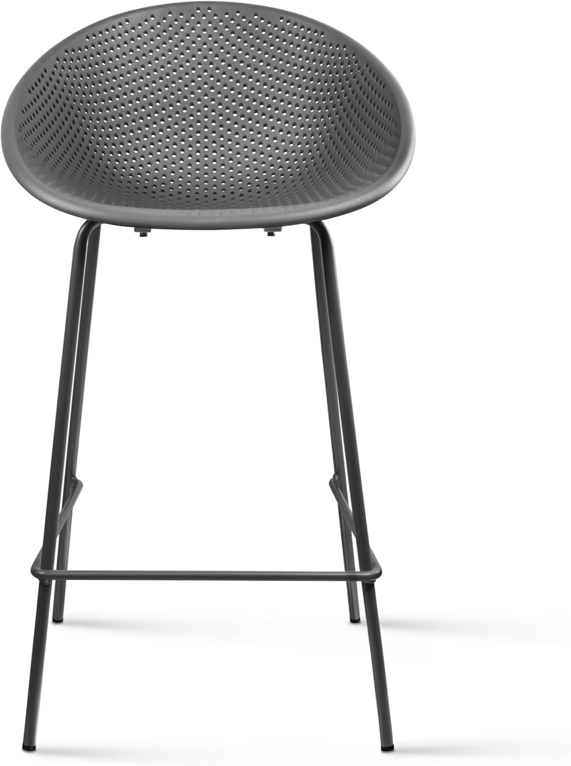 25.5" Seat Kitchen Stool with Perforated Low Back and Metal Frame ...