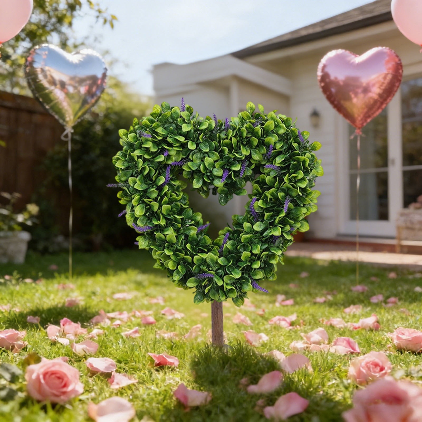 25.5 In Valentine's Day Heart Topiary Outdoor Heart Shaped Topiary ...