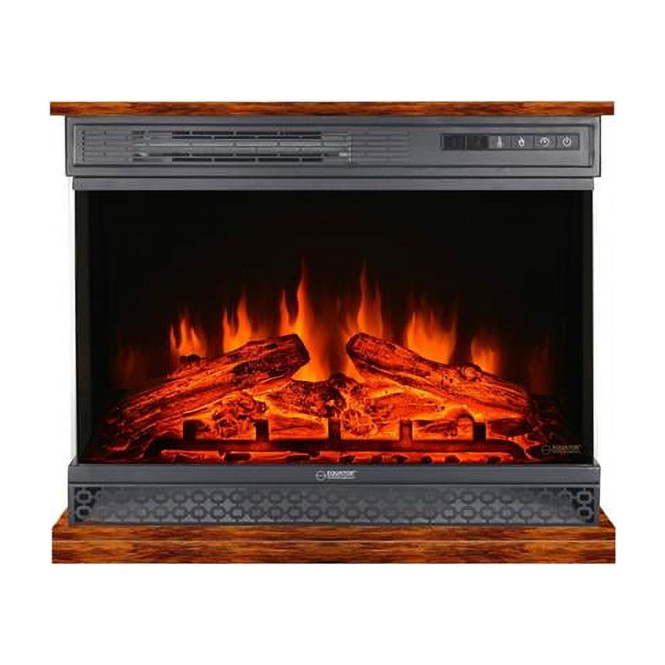 25.5 in. Portable Electric Fireplace 7 color fires in Walnut Brown w ...