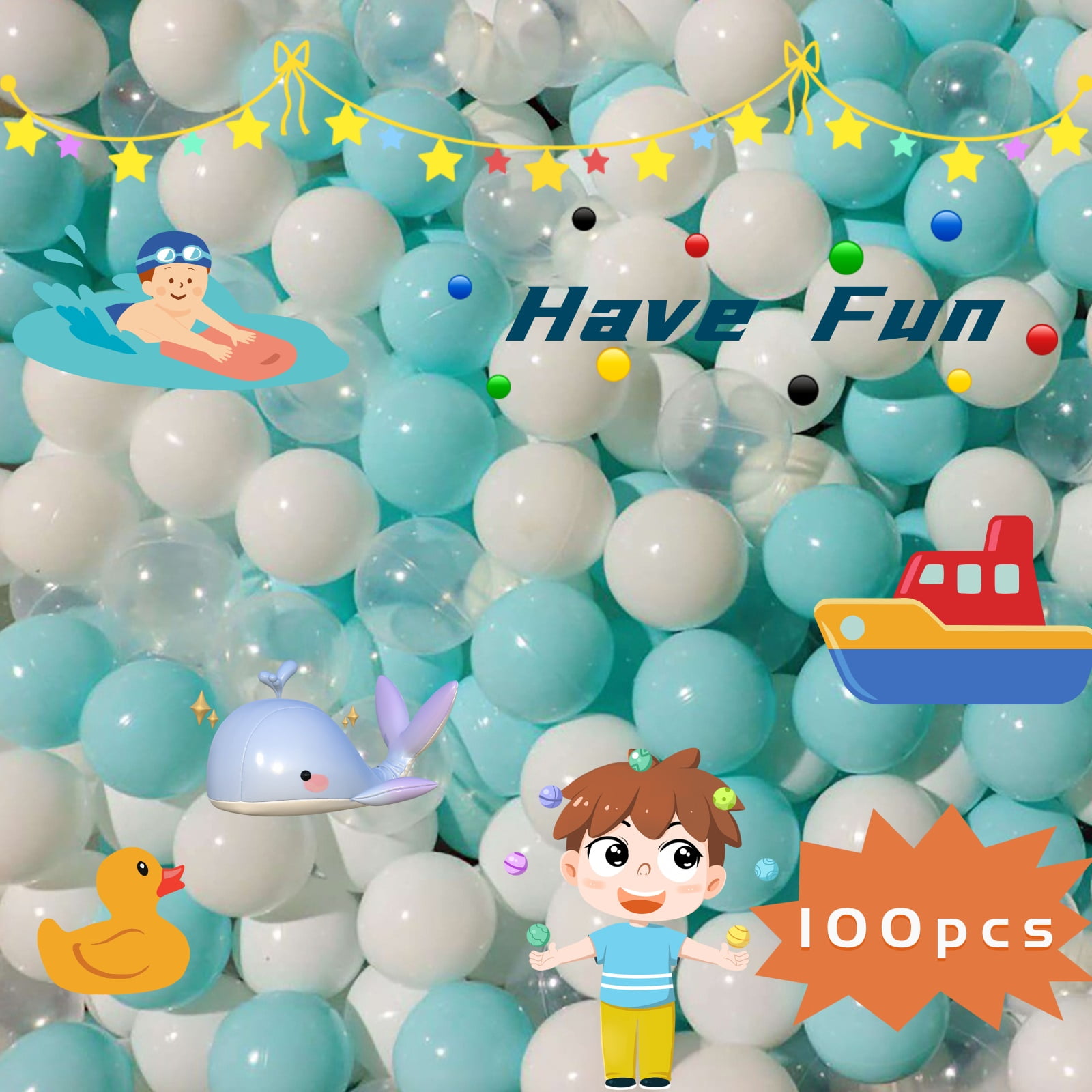 25/50/100PCS Kids Pit Balls Baby Toys Ocean Balls For Play Pool Fun ...