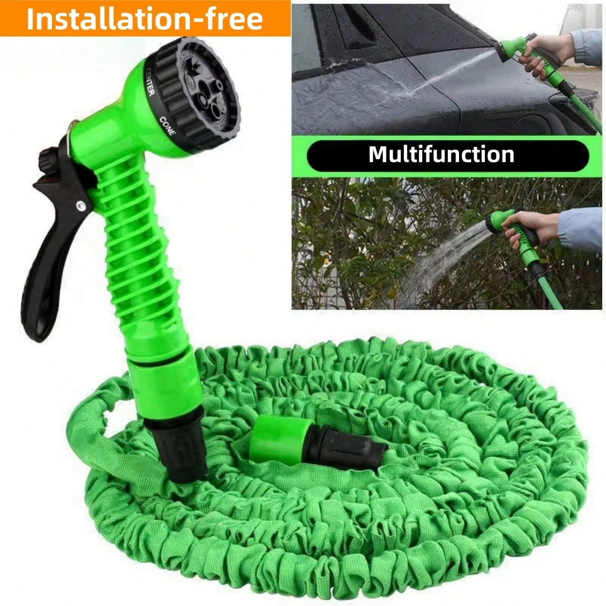 25/50/75/100 Ft Expandable Garden Hose With 7-Function Spray Nozzle Set ...