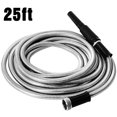 25 50 75 100ft Stainless Steel Metal Garden Water Hose Flexible Heavy