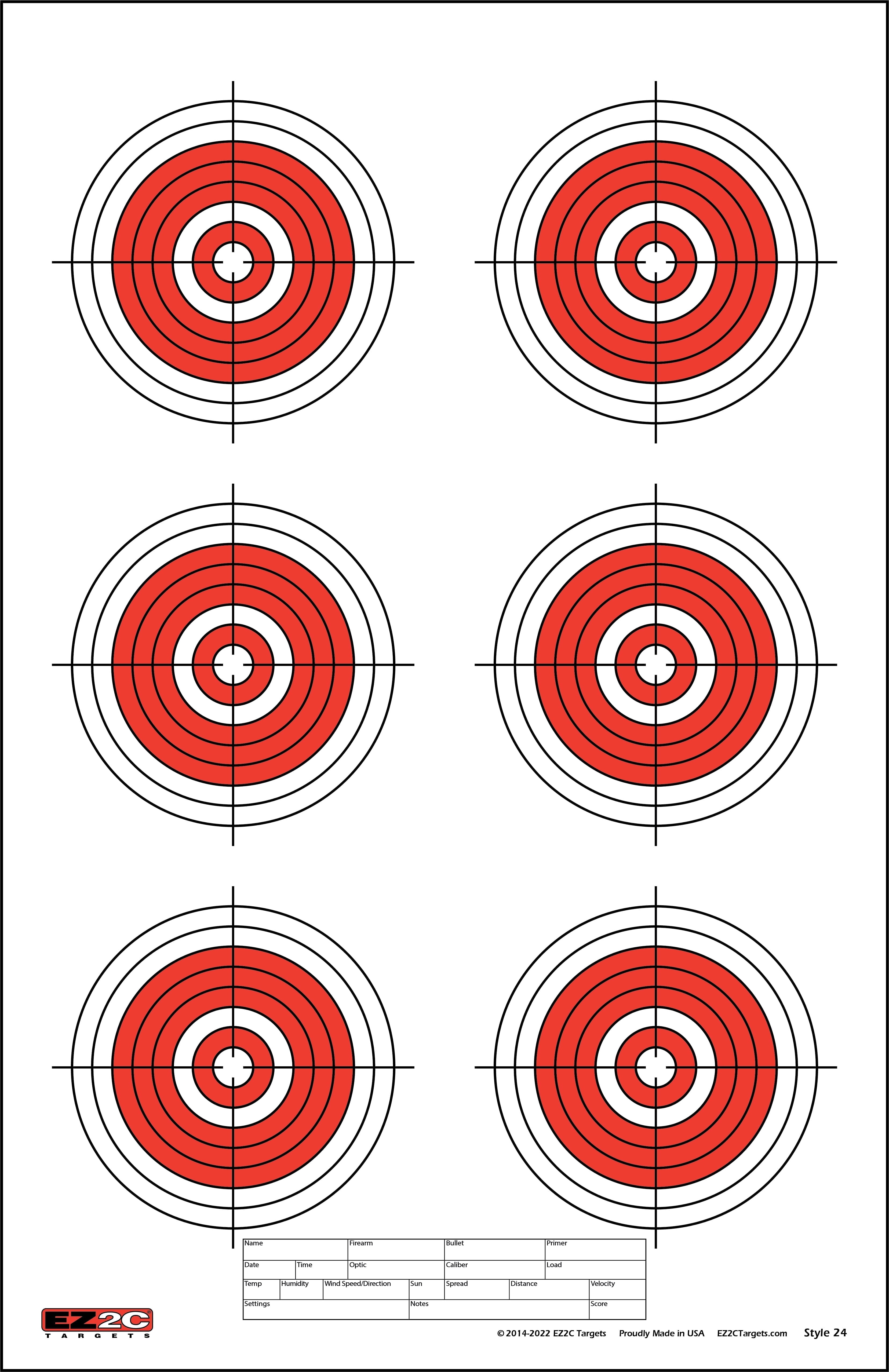 25, 50, 75 Yard Rifle Target USA Made (Tear-Off Pad of 50) Long Range ...