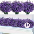 25/50 Bundles Artificial Lavender Greenery Shrubs, UV Resistant Faux ...
