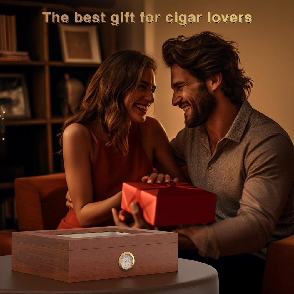 25-50 Counts Cigar Humidor Cigar Box Refined Cedar Wood Storage Box For ...