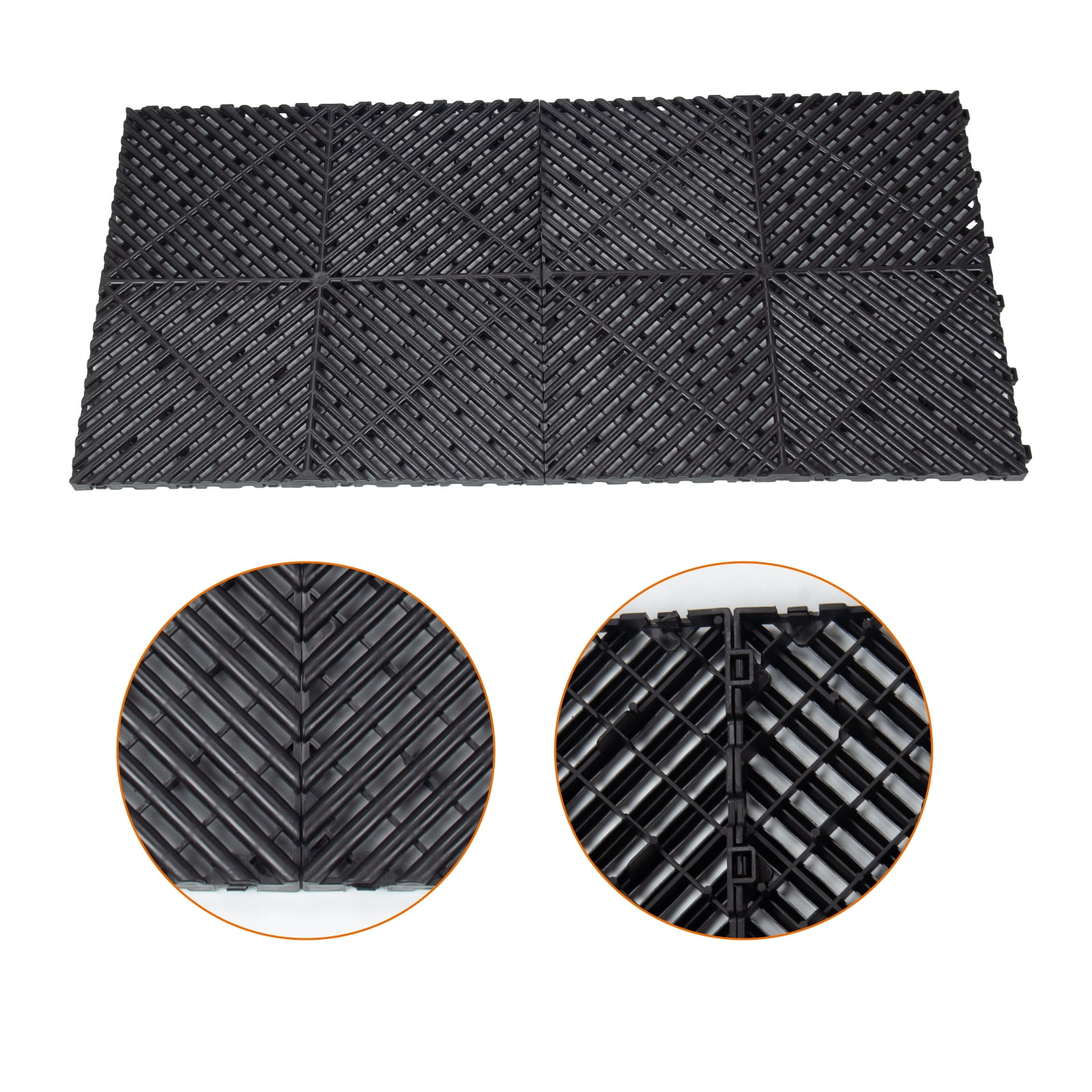 25/50 Packs Interlocking Garage Floor Tiles Vented Water Drainage 15 ...