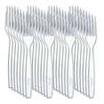 25/50Pcs Large Clear Transparent Cutlery Disposable Forks For Party BBQ ...
