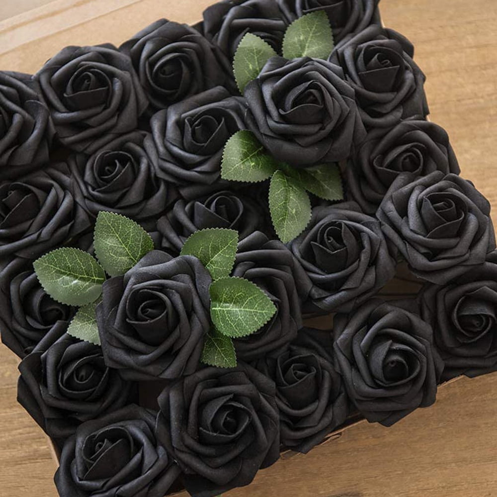 25/50Pcs Roses Artificial Flowers, Fake Roses Real Looking Foam Rose ...