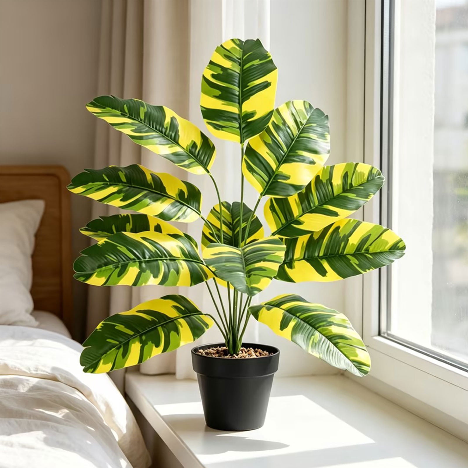 25.59in Artificial Plants with Pots, Indoor Simulated Plant for Desktop ...