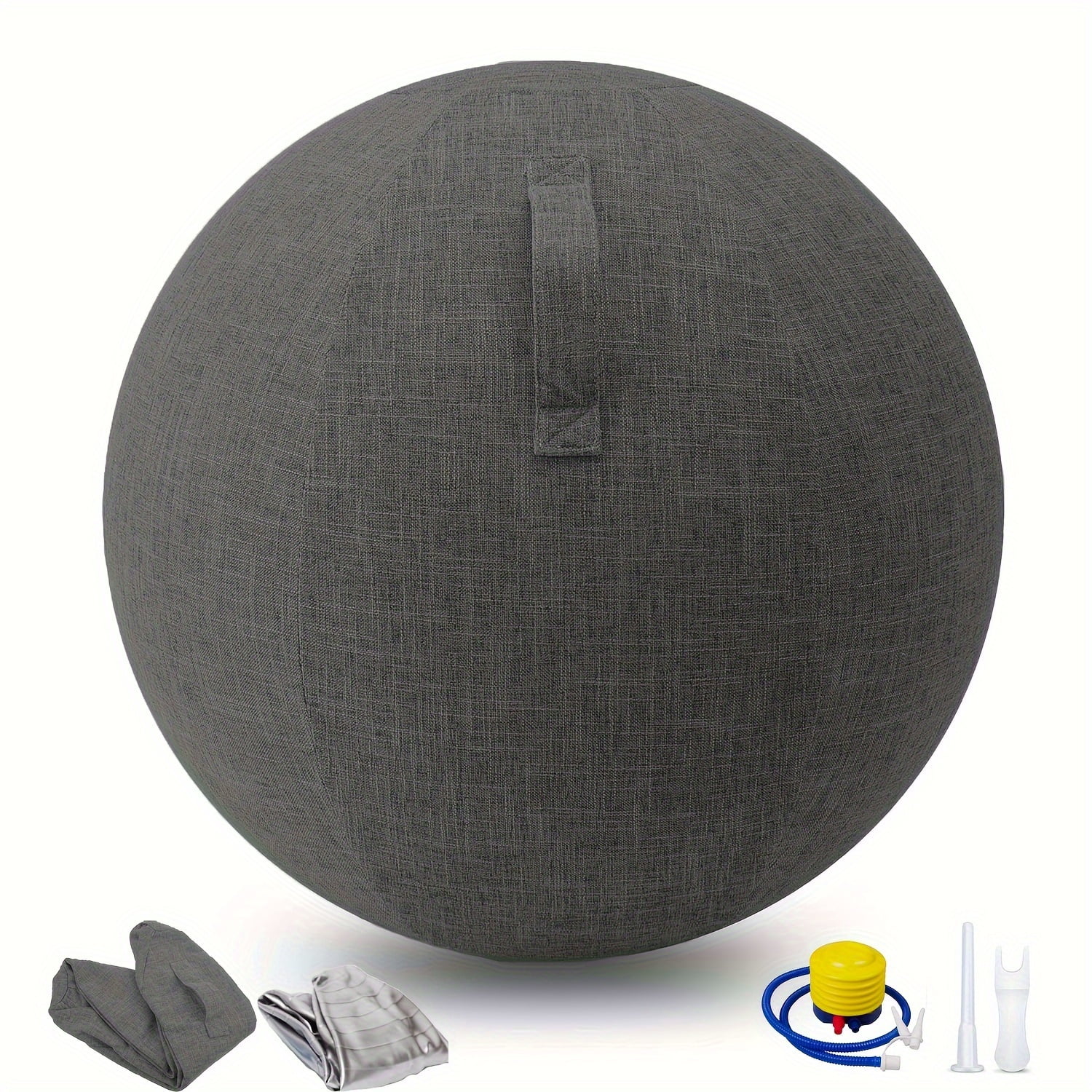 25.59inch Exercise Ball Chair with Fabric Cover, Pilates Yoga Ball ...