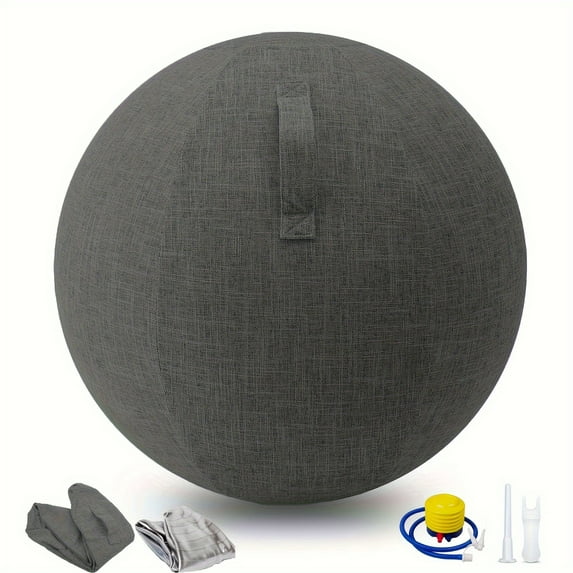 25.59inch Exercise Ball Chair with Fabric Cover, Pilates Yoga Ball ...