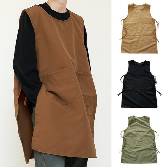 25.6"×37.4" Waterproof Nylon Apron for Women with Pockets, Wide ...