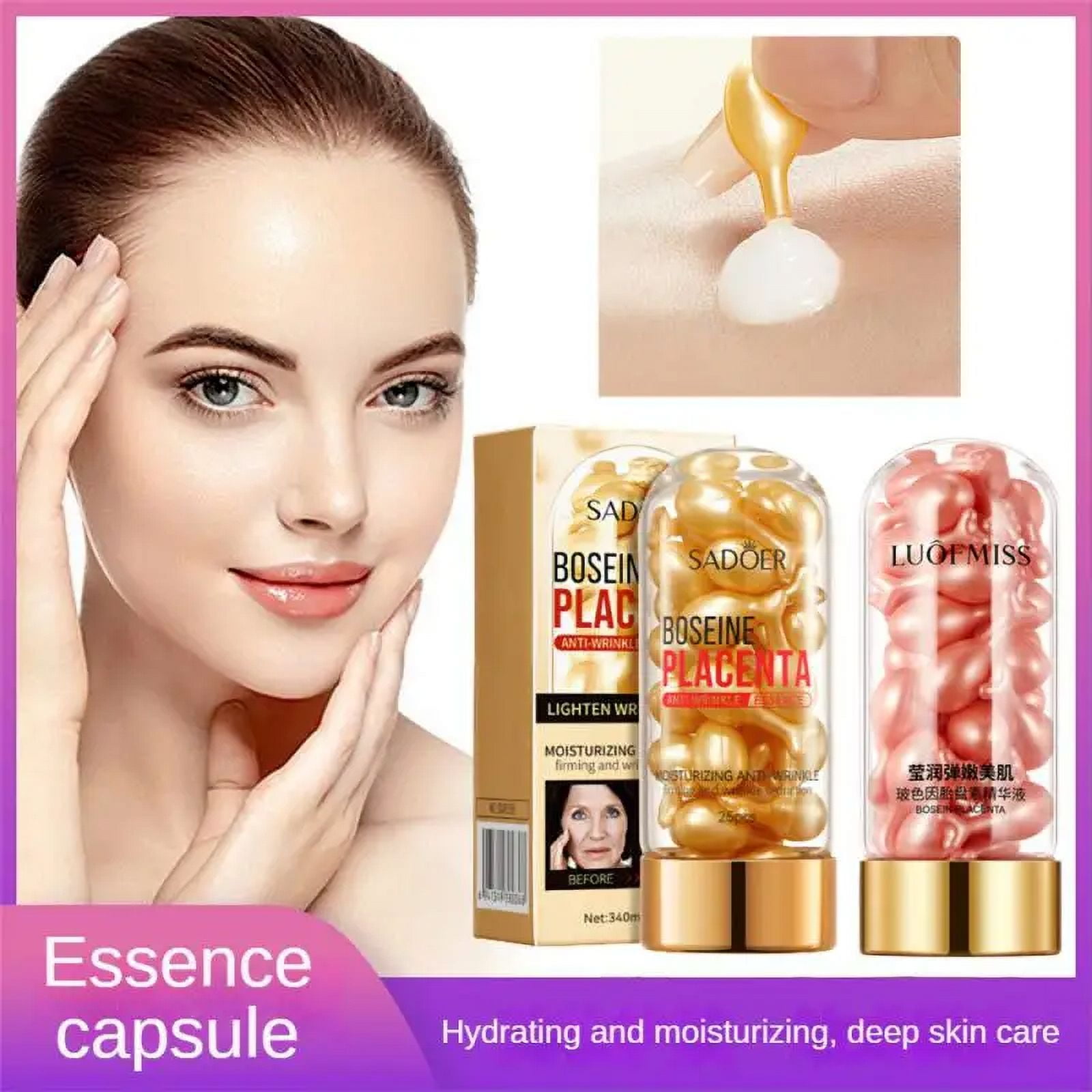 25 60pcs Placenta Extract Essence Capsule Moisturizing Anti Wrinkle