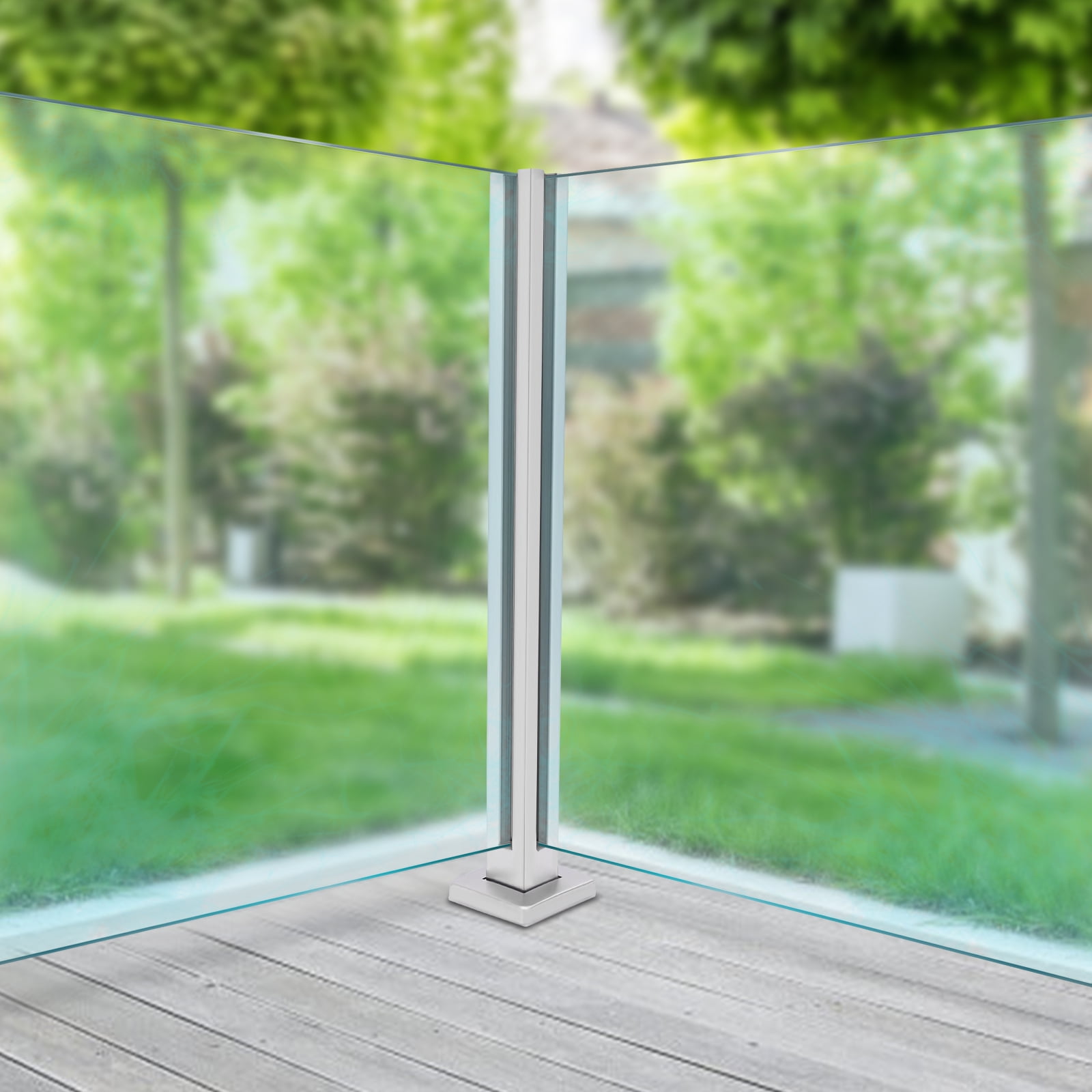 25.6in Glass Railing Post, Glass Balustrade Post with Spigot Slots ...