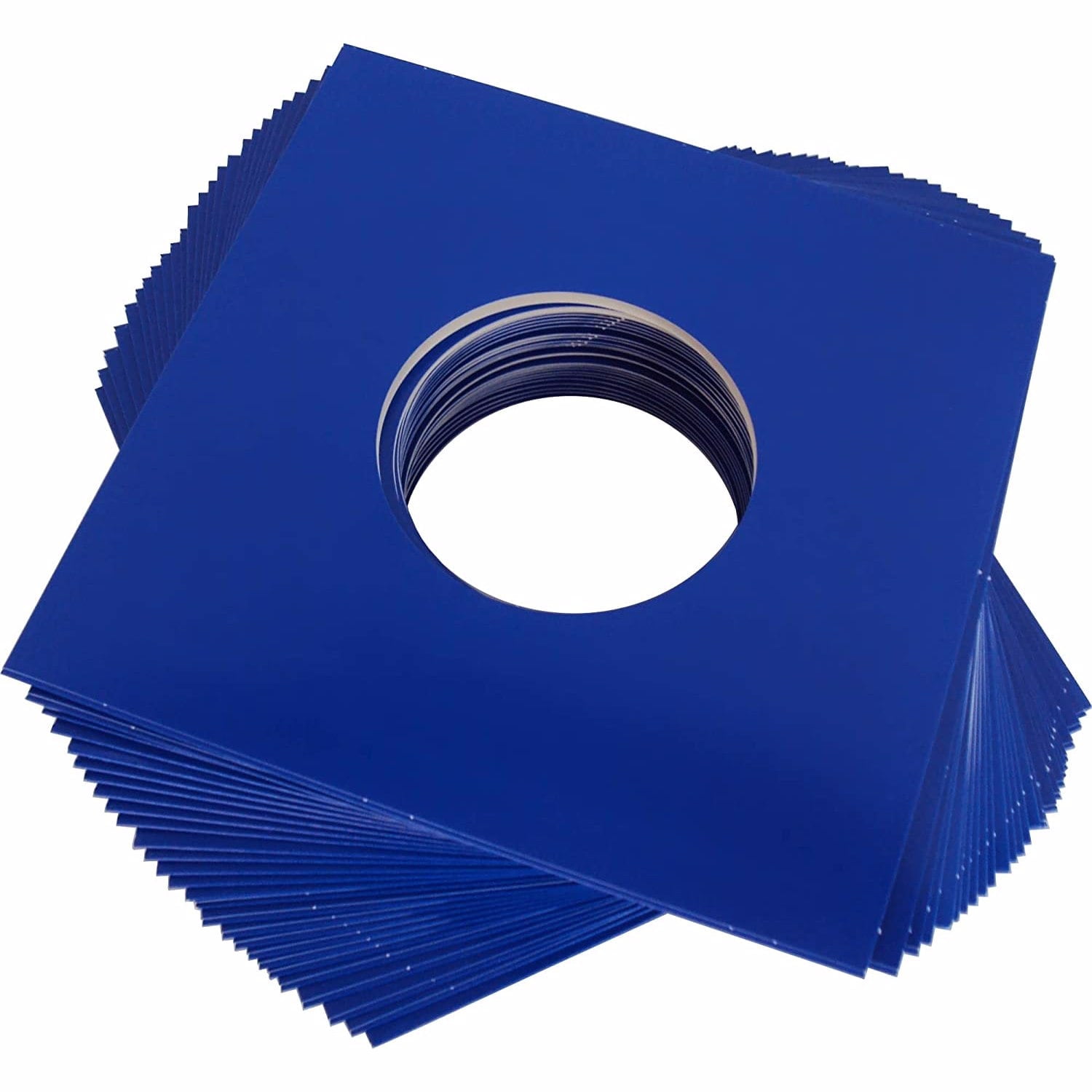(25) 7" Heavyweight Record Jackets - Blue with Center Hole - #07JWBLHH ...
