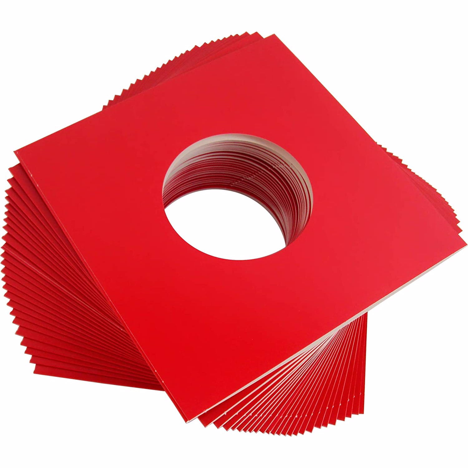 (25) 7" Heavyweight Record Jackets - Red with Center Hole - #07JWREHH ...