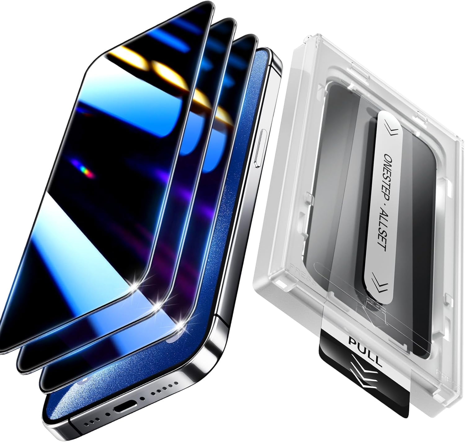 25° Anti-Spy Privacy Screen Protector for iPhone 15 Pro Max 6.7 Inch, 3 ...