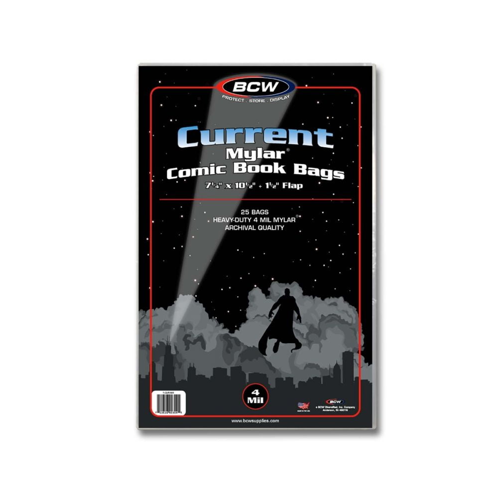25 BCW Current/Modern Comic Mylar Archival Safe - 4 Mil Bags/Sleeves ...