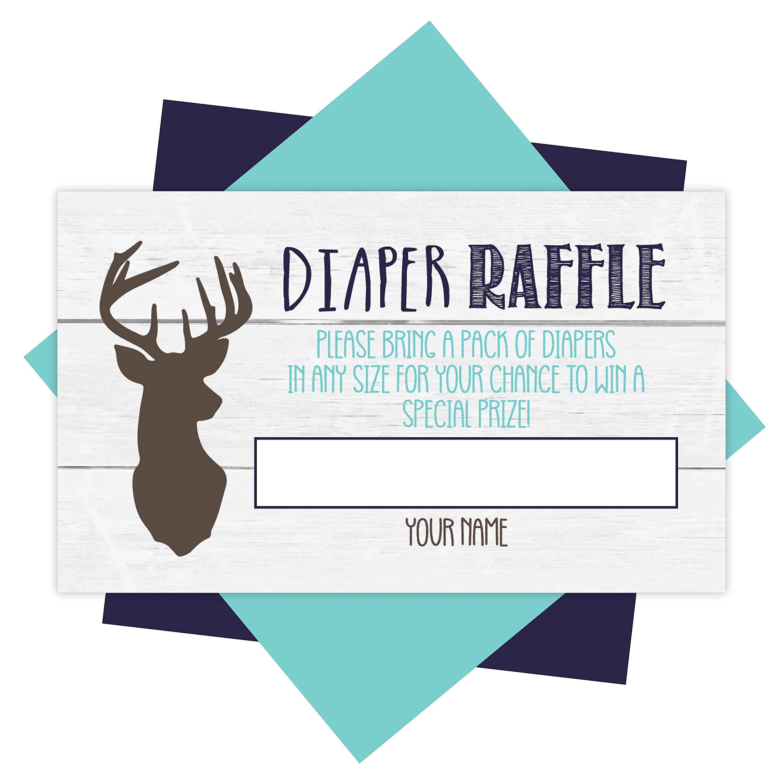 25 Baby Shower Diaper Raffle Tickets For Baby Shower Boy - Deer Baby ...