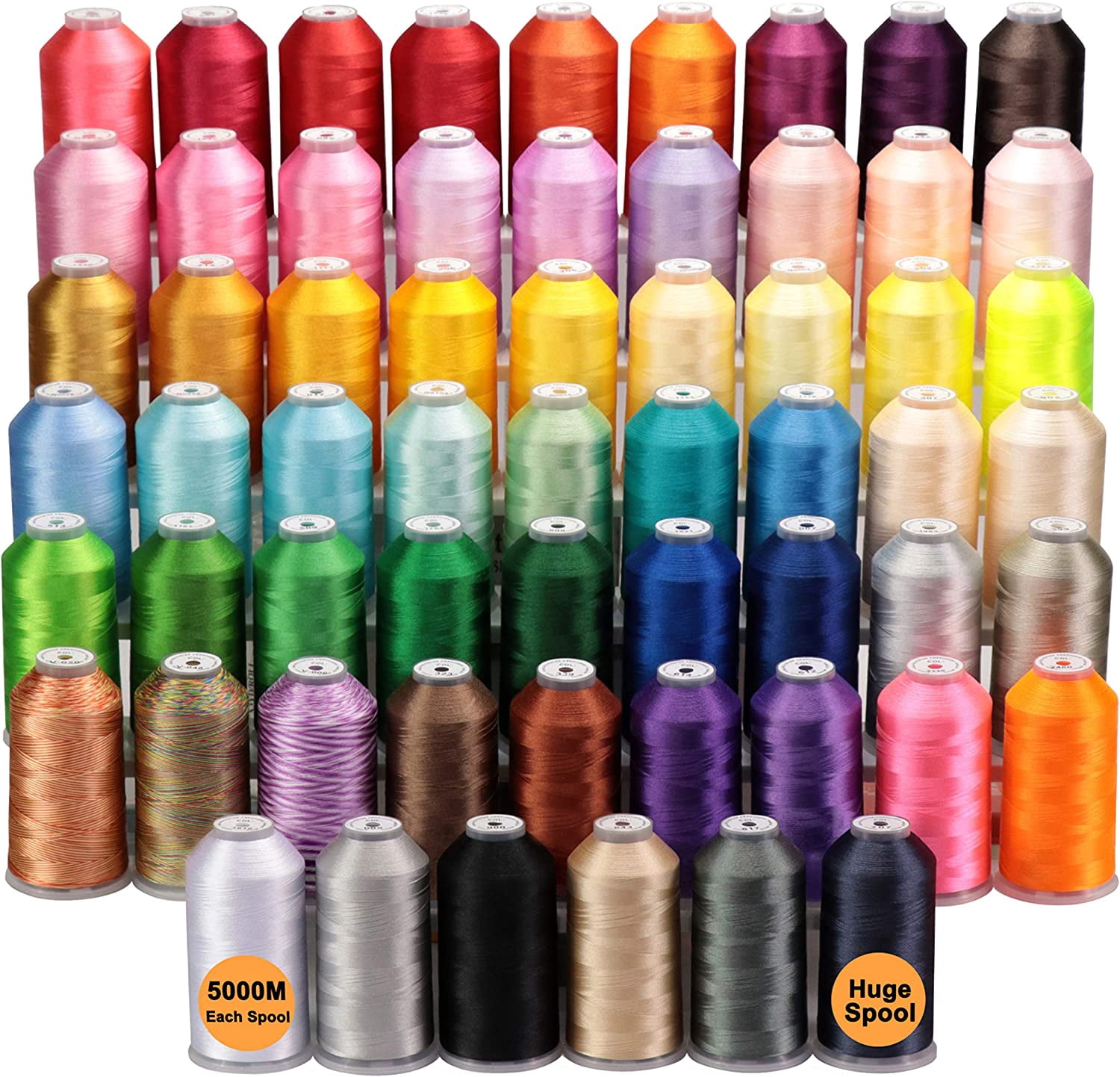 25 Basic Colors of Huge Spool 5000M Polyester Embroidery Machine Thread ...