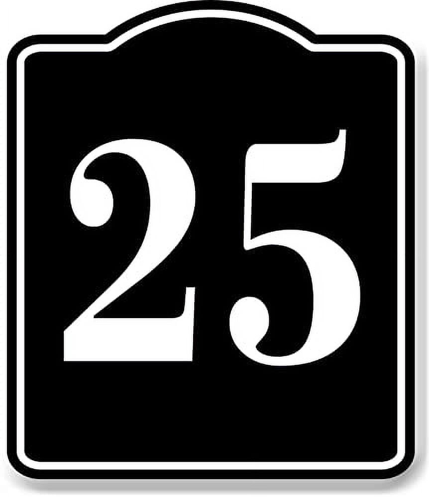 25 Bay Garage Door Plate Field Lane Gate Number BLACK Aluminum ...