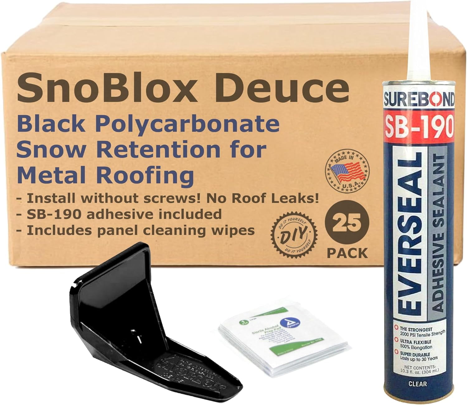 (25) Black Roof Ice Guard Snow Guard Snow Stops for R-Panel PBR and ...