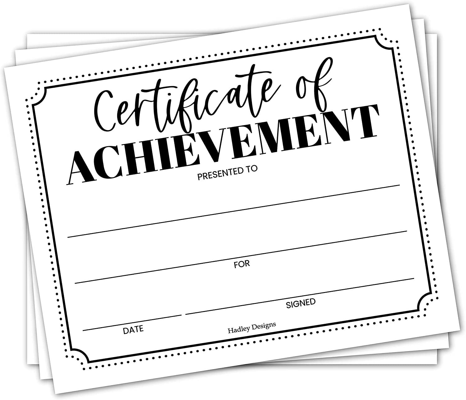 25 Black & White Certificate of Completion Award Certificate Paper for ...