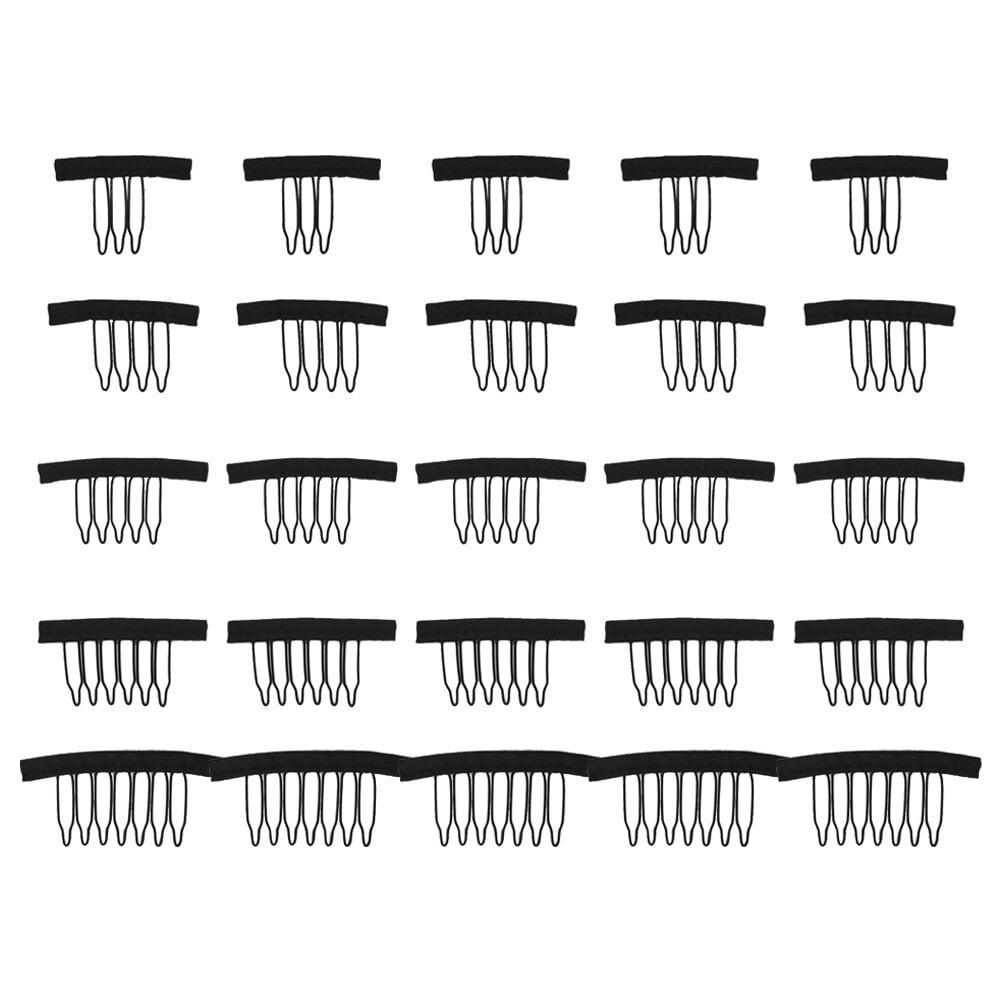 25 Black Wig Combs for Glueless Wigs - Mixed Styles - Walmart.com