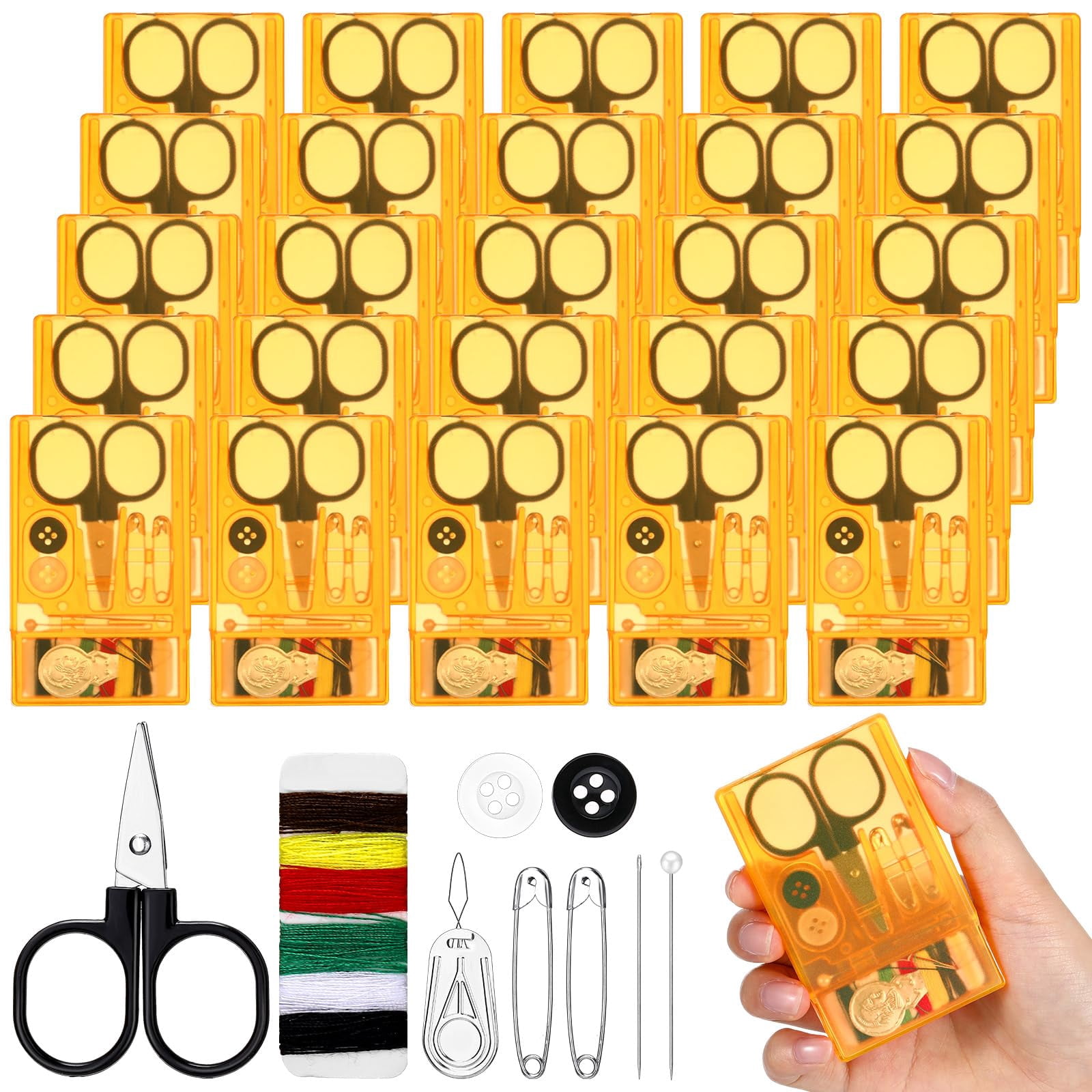 25 Boxes Mini Travel Sewing Kit Quick Fix Sewing Kits Bulk Basic ...