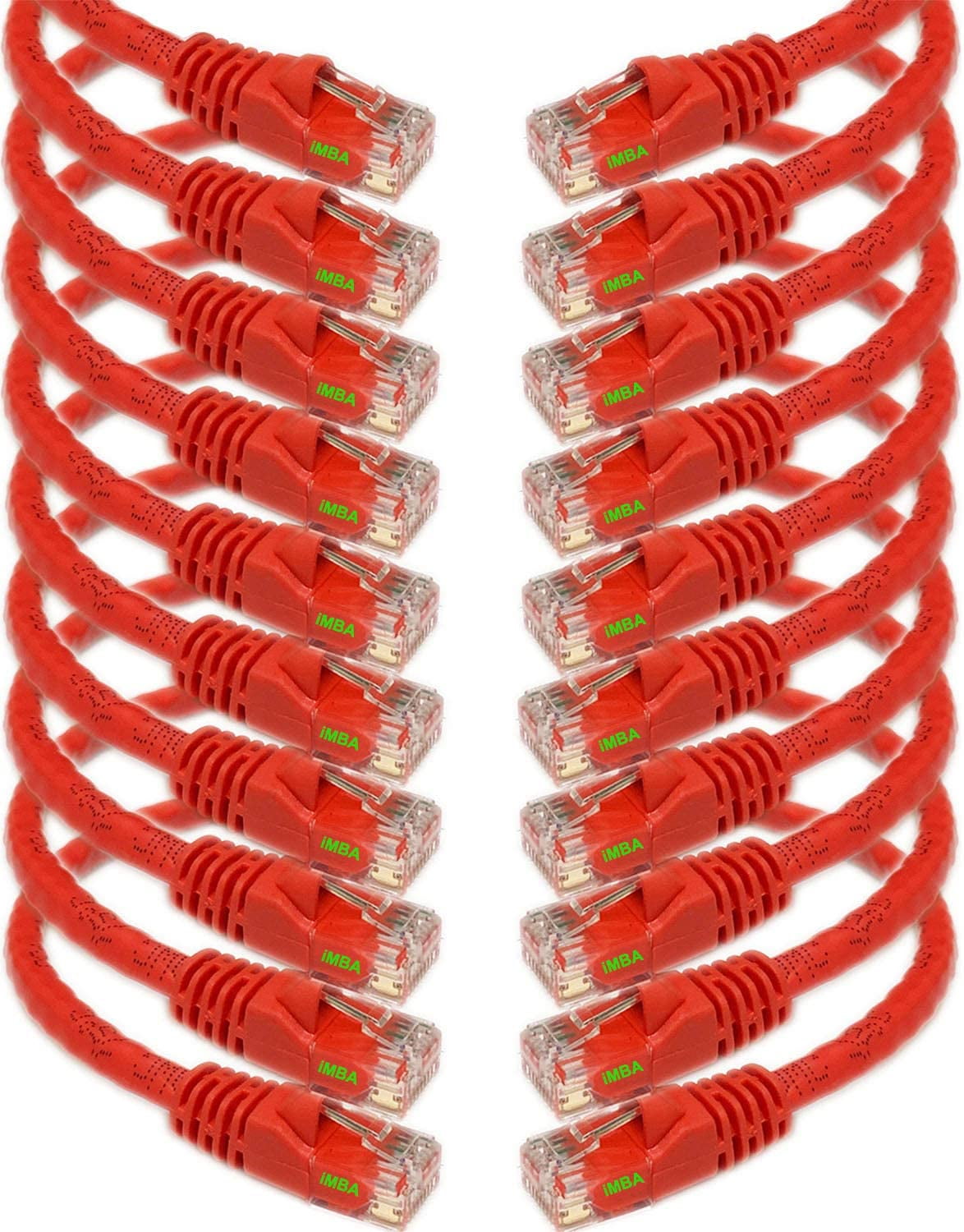 25'Cat5e Network Ethernet Patch Cable, 10 Pack, Red (IMBA-CAT5-25RD-10PK) - Walmart.com