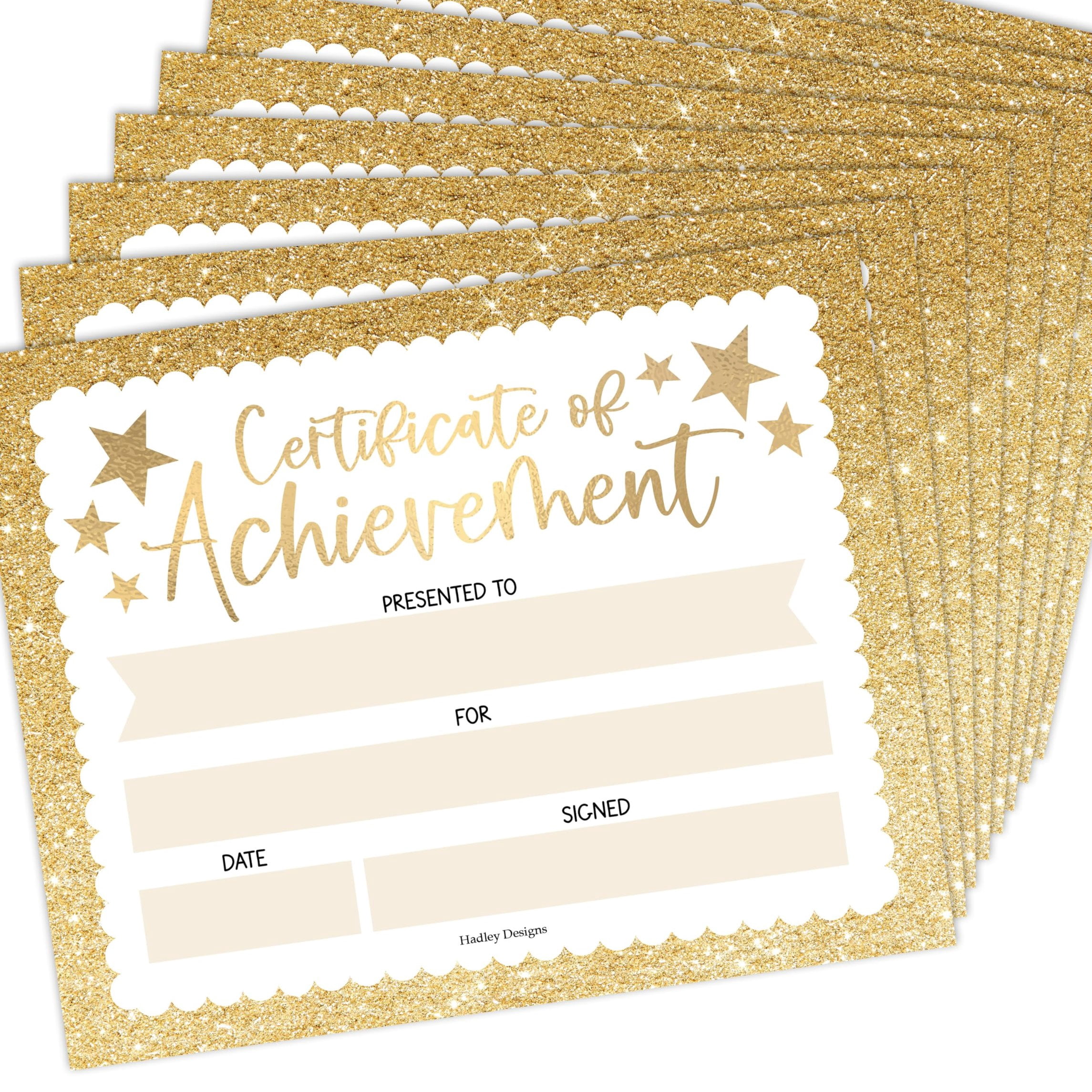 25 Certificate of Achievement Awards - 8 x 10" Student Award ...
