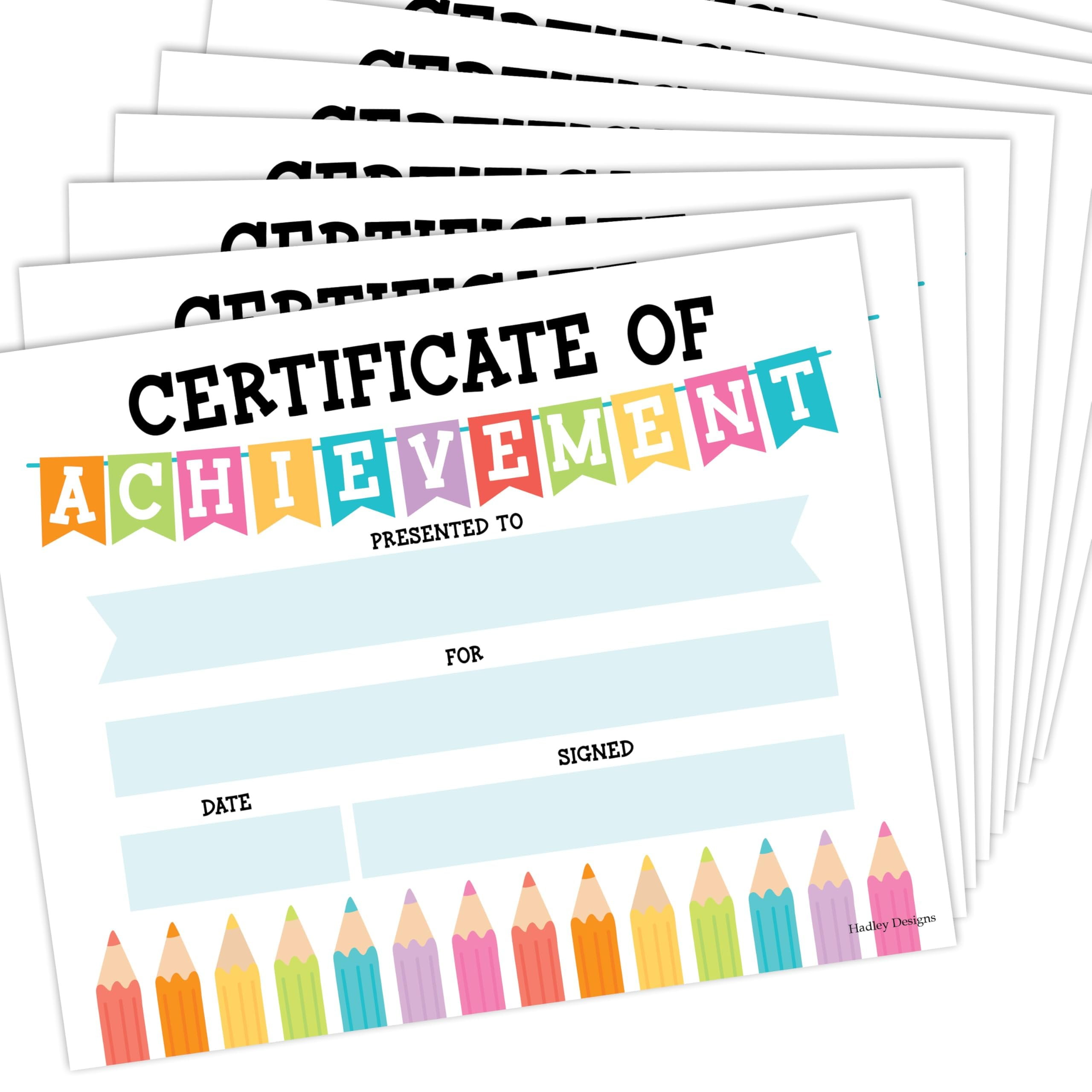 25 Certificate of Achievement Awards - 8 x 10" Student Award ...