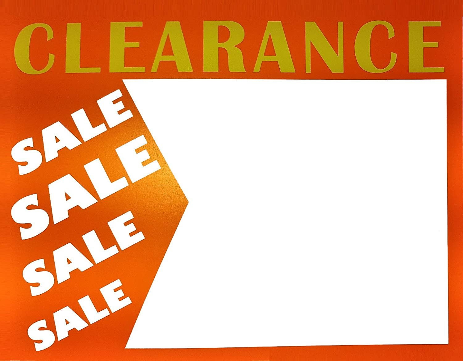 25"Clearance" Signs- 7" x 5.5" -"Sale" Writable Paper Retail Store ...