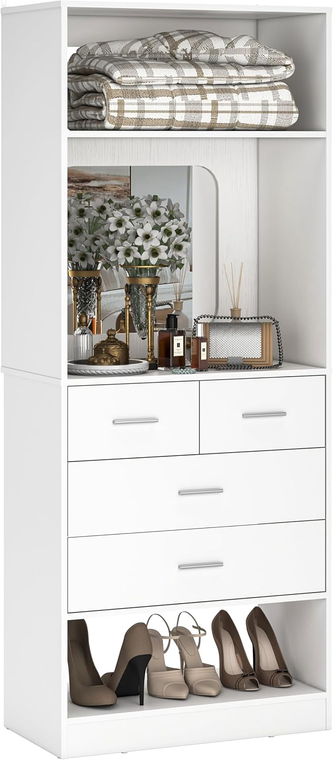 25" Closet System with Drawers, 2FT Freestanding Closets Organizer with ...
