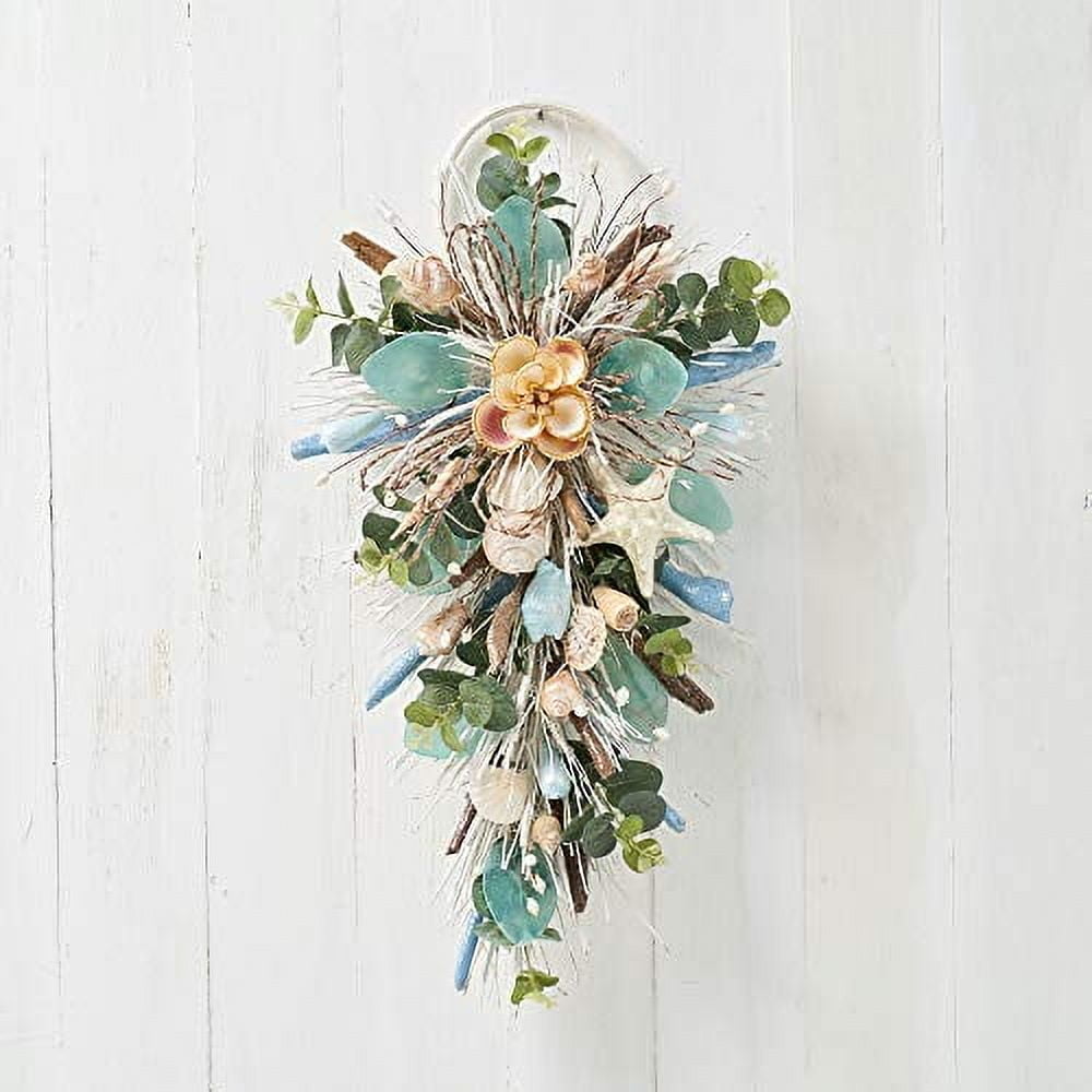 25" Coastal Tearrop Summer Swag - Handcrafted with Capiz Shells ...
